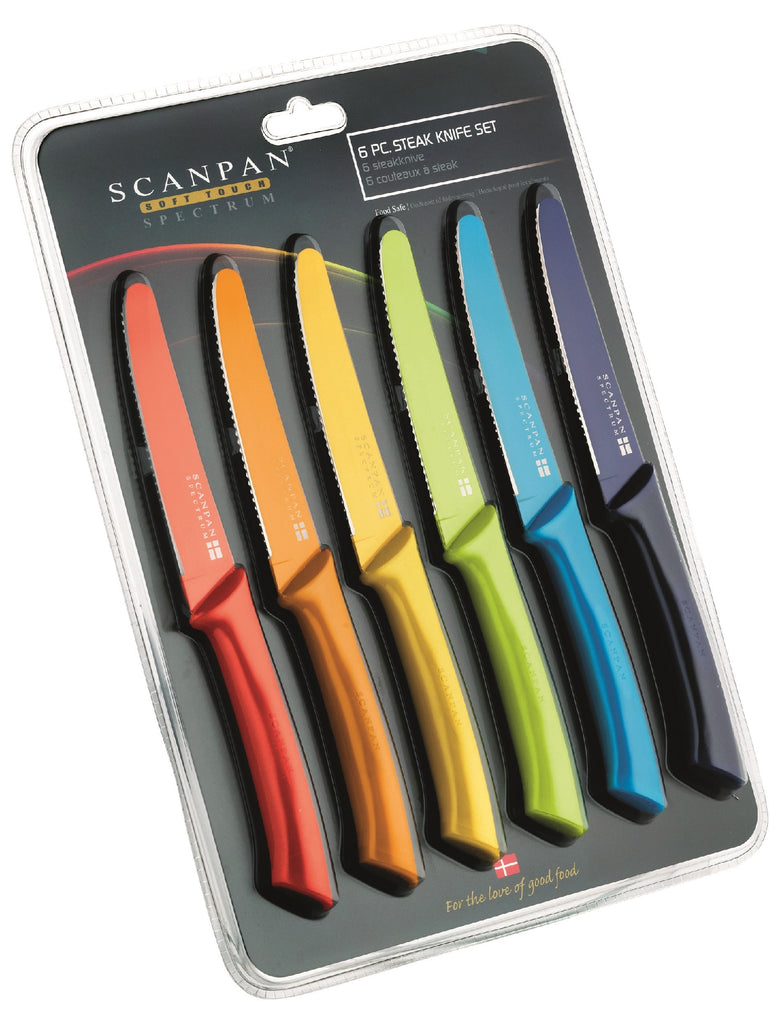 Scanpan Spectrum Steak Knives Set of 6 - Coloured — Kitchen Antics