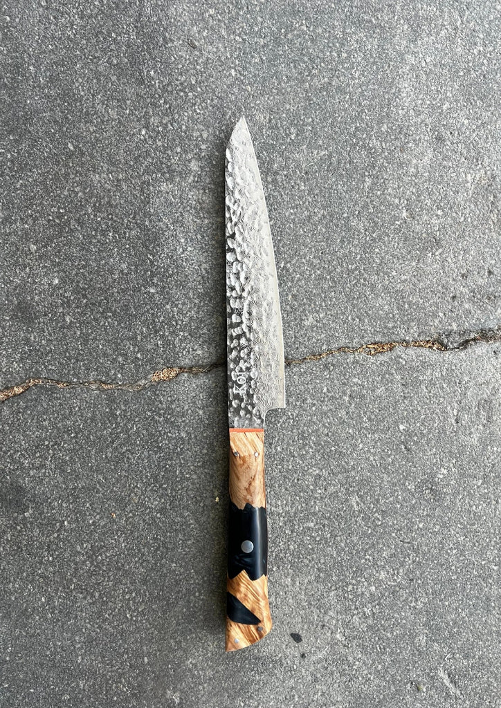 Koi Utility Knife Hammered - Black Handle — Kitchen Antics