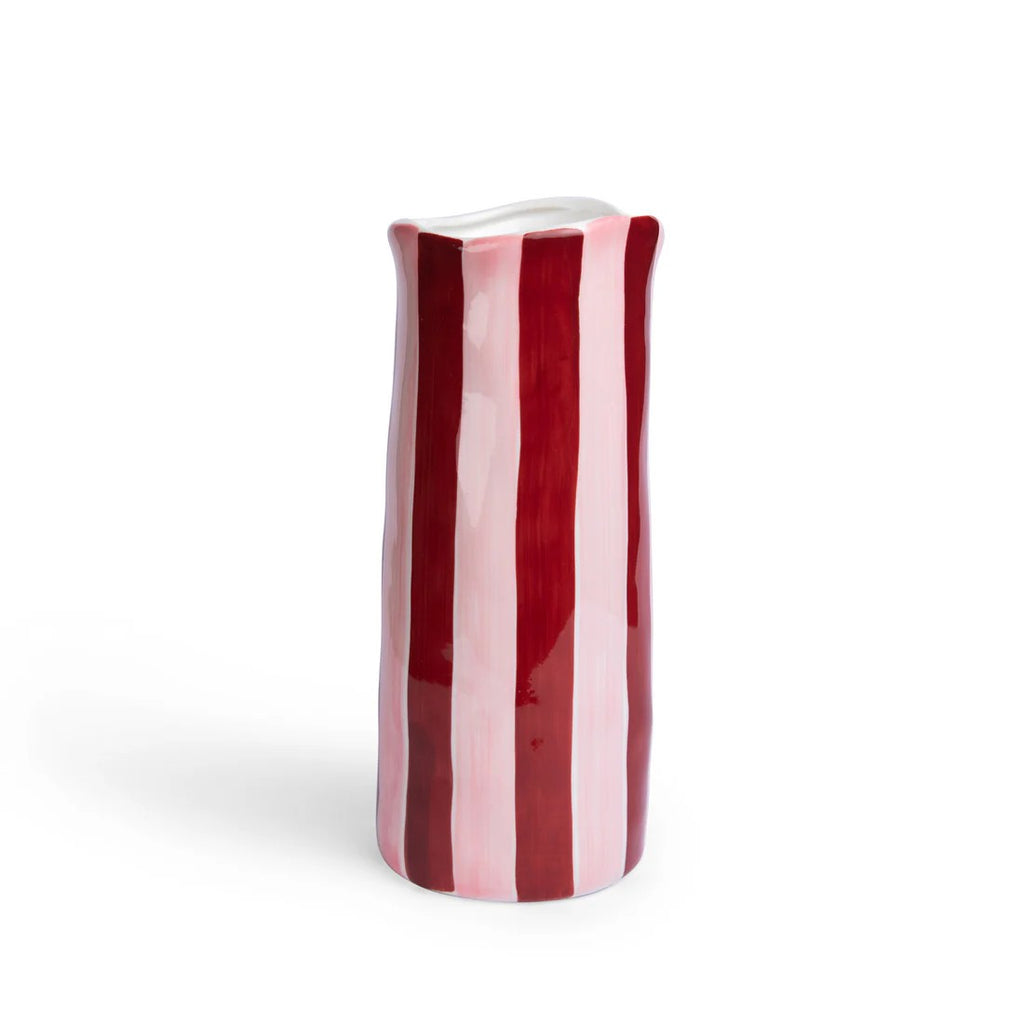 Noss & Co Medium Vase - Burgundy & Pink Stripe — Kitchen Antics