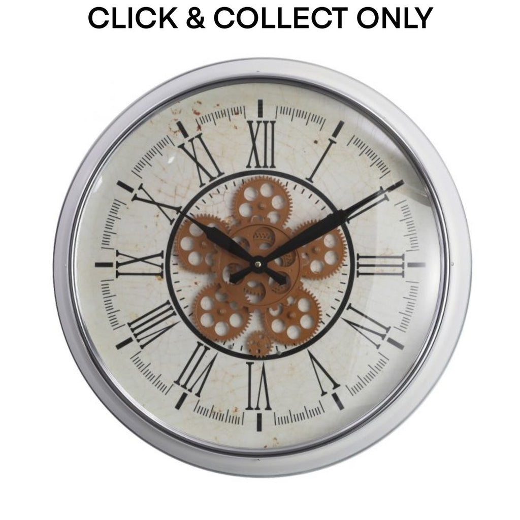 Cog Wall Clock Domonique 53cm - White — Kitchen Antics